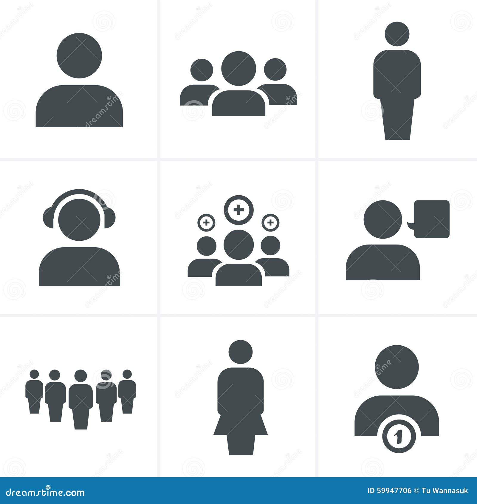 Team Icon Set, Vector Design Stock Illustration - Illustration of ...