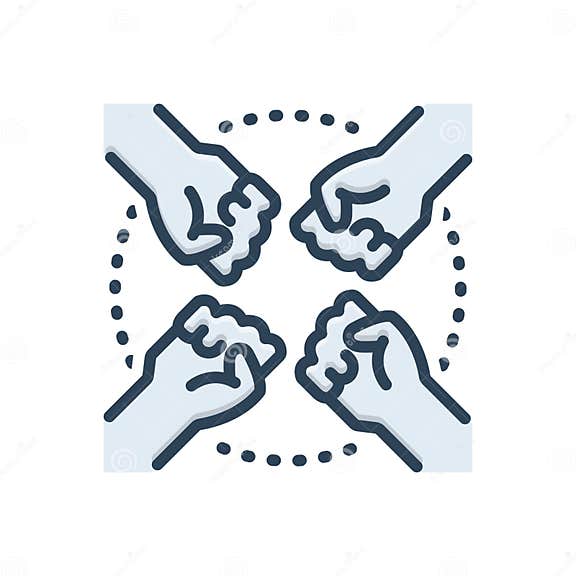 Color Illustration Icon for Team, Collaboration and Copartnership Stock ...