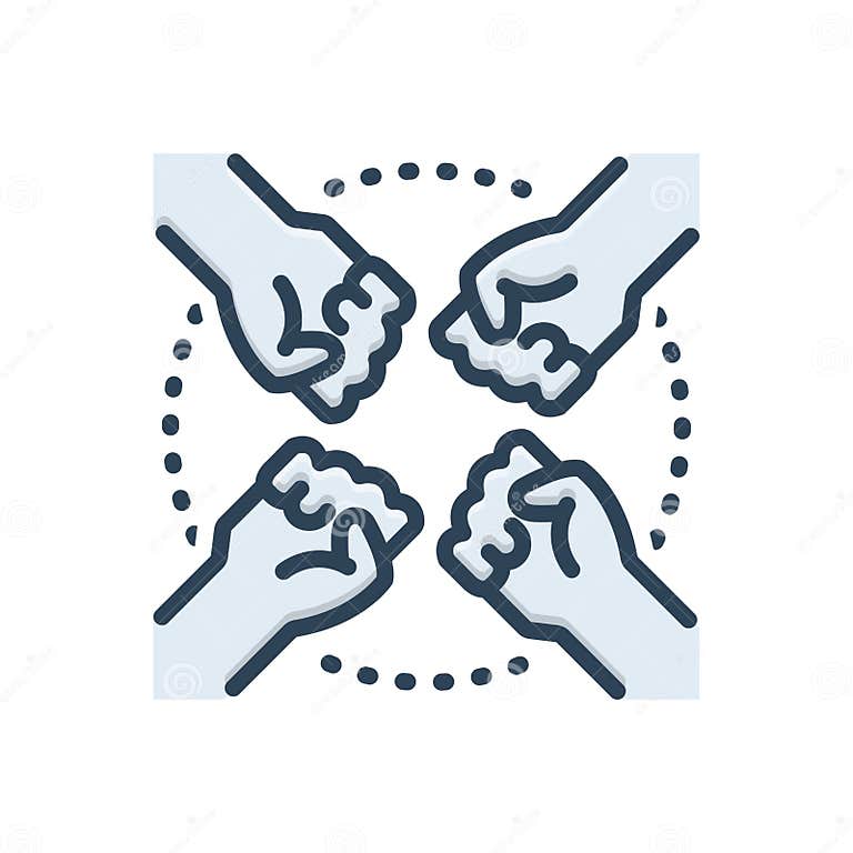Color Illustration Icon for Team, Collaboration and Copartnership Stock ...