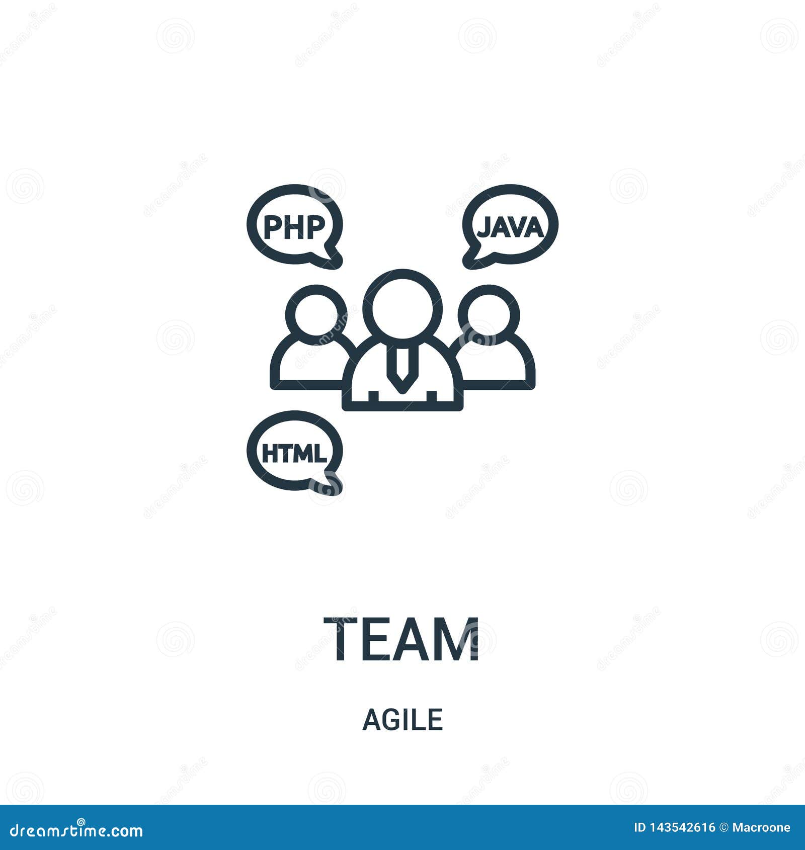 Team Icon Vector From Agile Collection Thin Line Team Outline Icon Vector Illustration Stock
