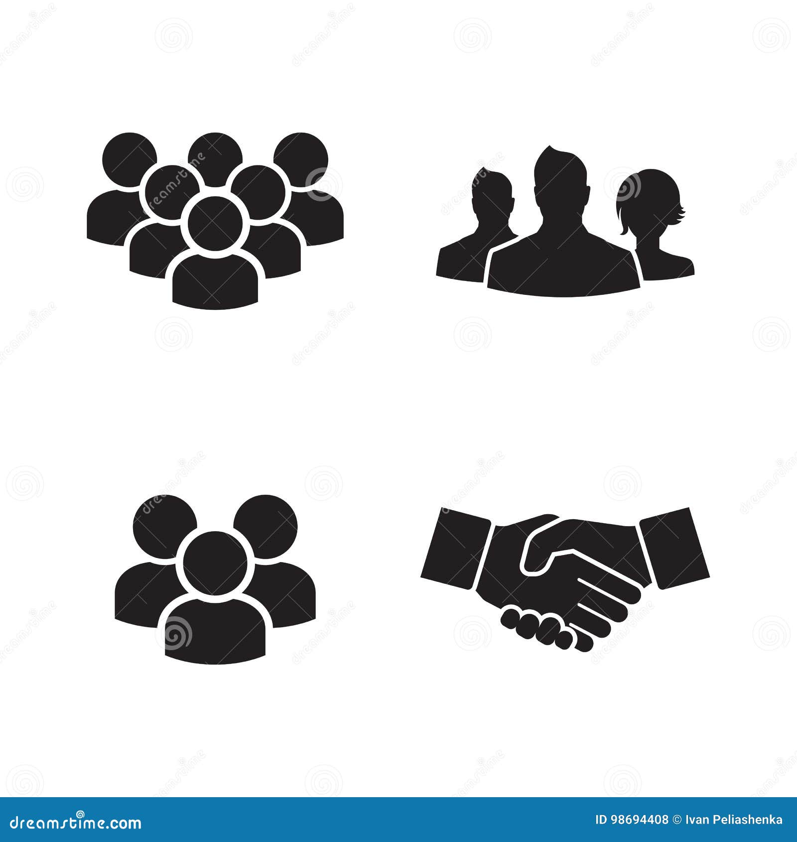 Team icons set stock illustration. Illustration of communication - 98694408