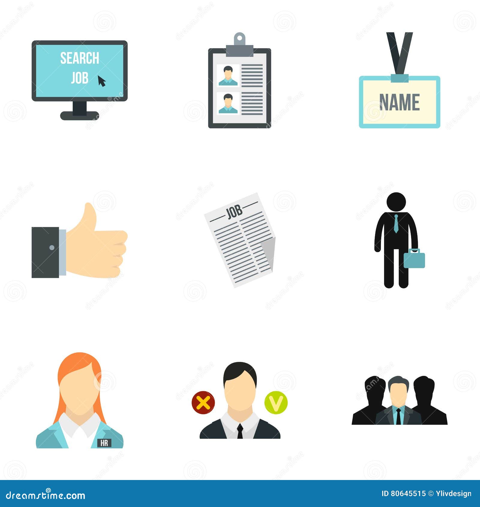 Team icons set, flat style stock vector. Illustration of idea - 80645515