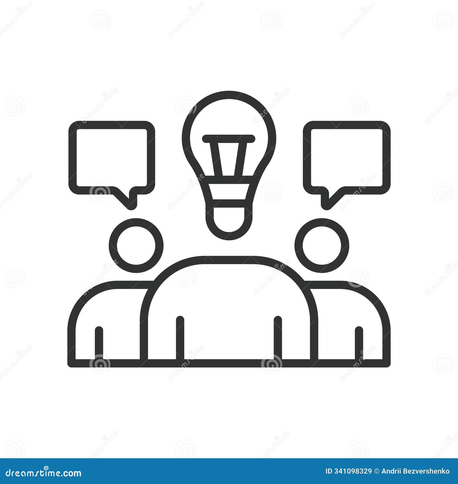 Team Idea, in Line Design. Team Idea, Brainstorming, Collaboration ...