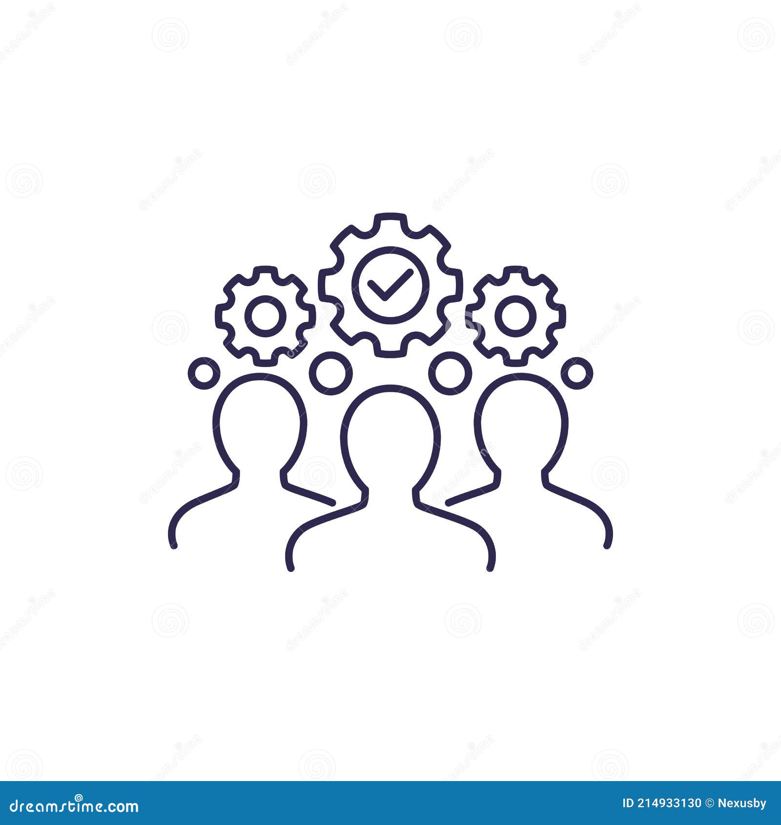 Team Interaction, HR Line Icon on White Stock Vector - Illustration of ...
