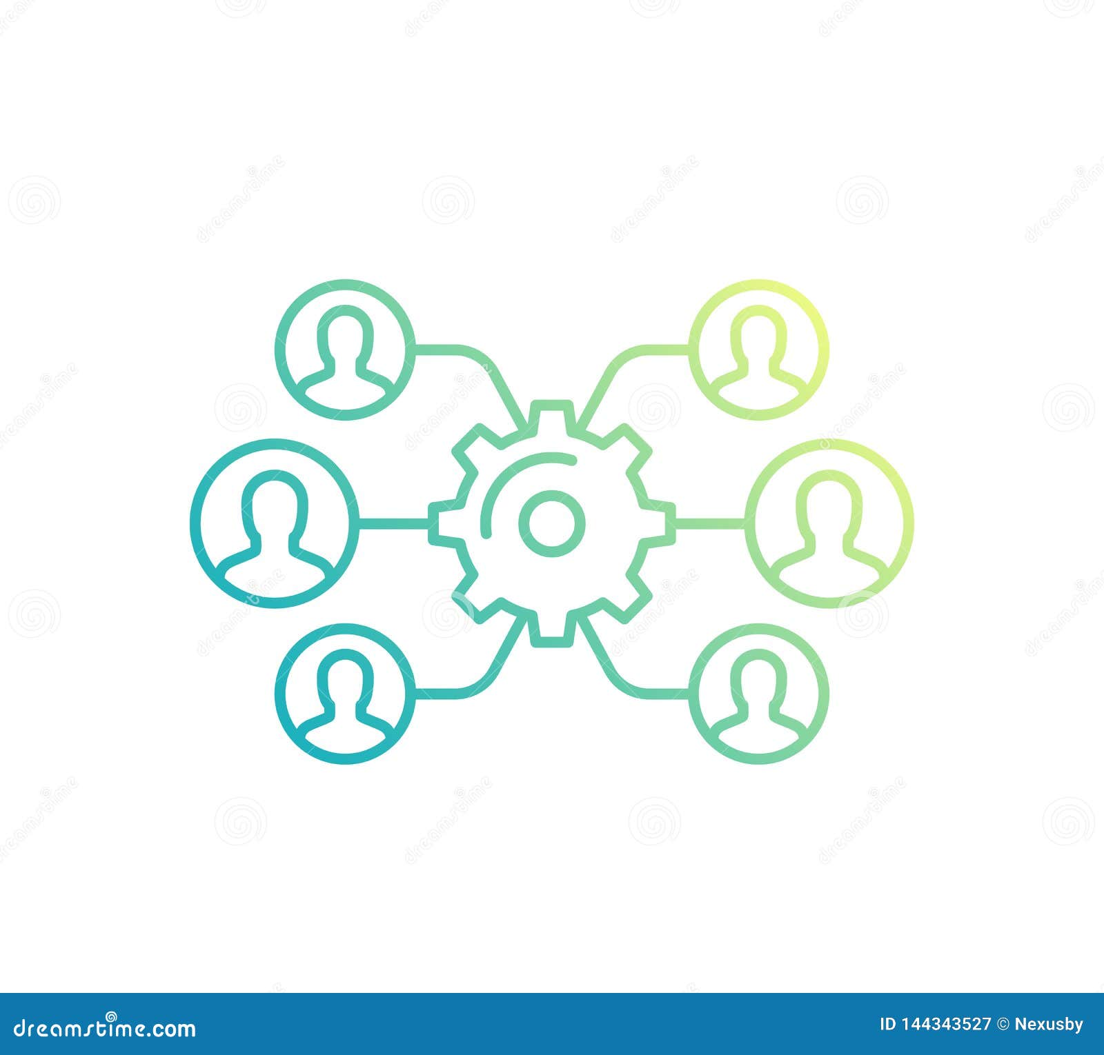 Team Interaction, HR, Management Linear Icon Stock Vector ...