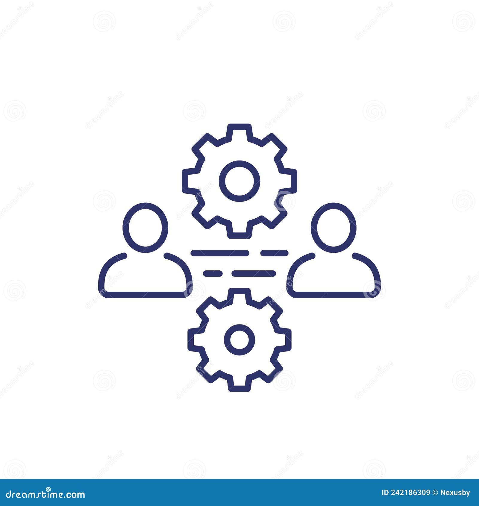 Team Interaction and Management Line Icon Stock Vector - Illustration ...