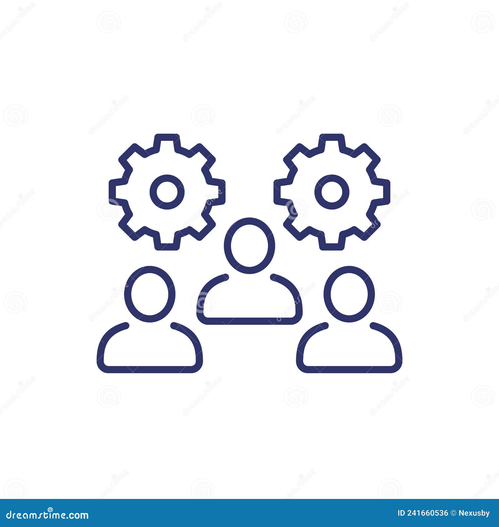 Team Interaction and Management Line Icon Stock Vector - Illustration ...