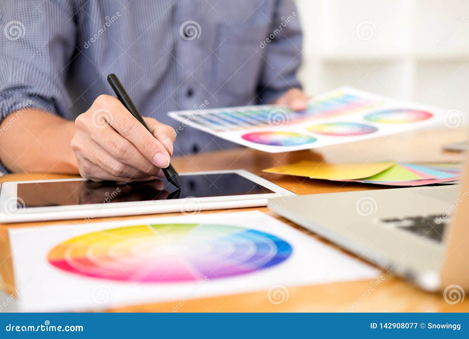 Team Interior Designer Drawing a New Project Using Graphic Computer and ...