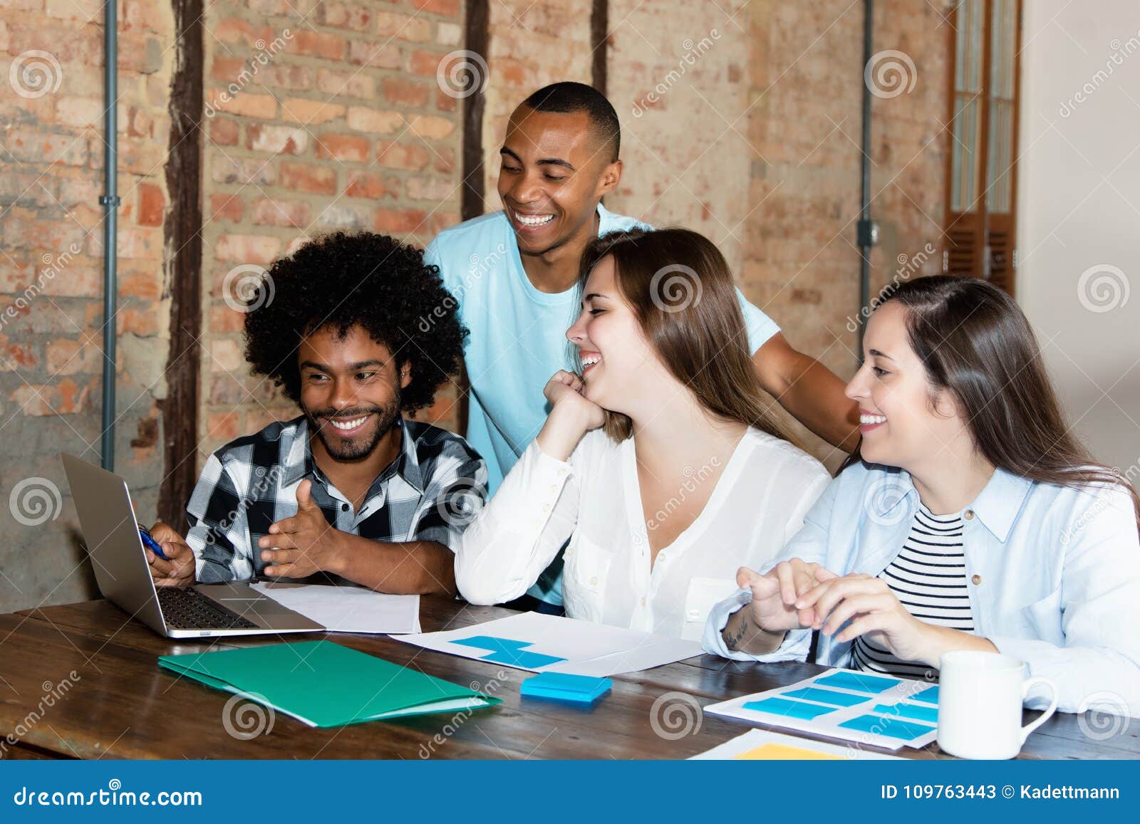 Team of International Programmers at Work Stock Image - Image of ...