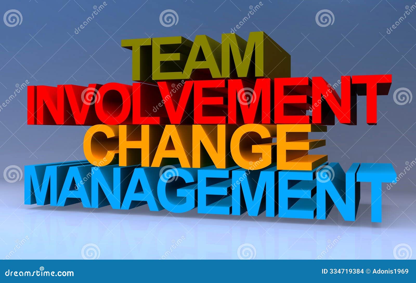 Team Involvement Change Management on Blue Stock Illustration ...