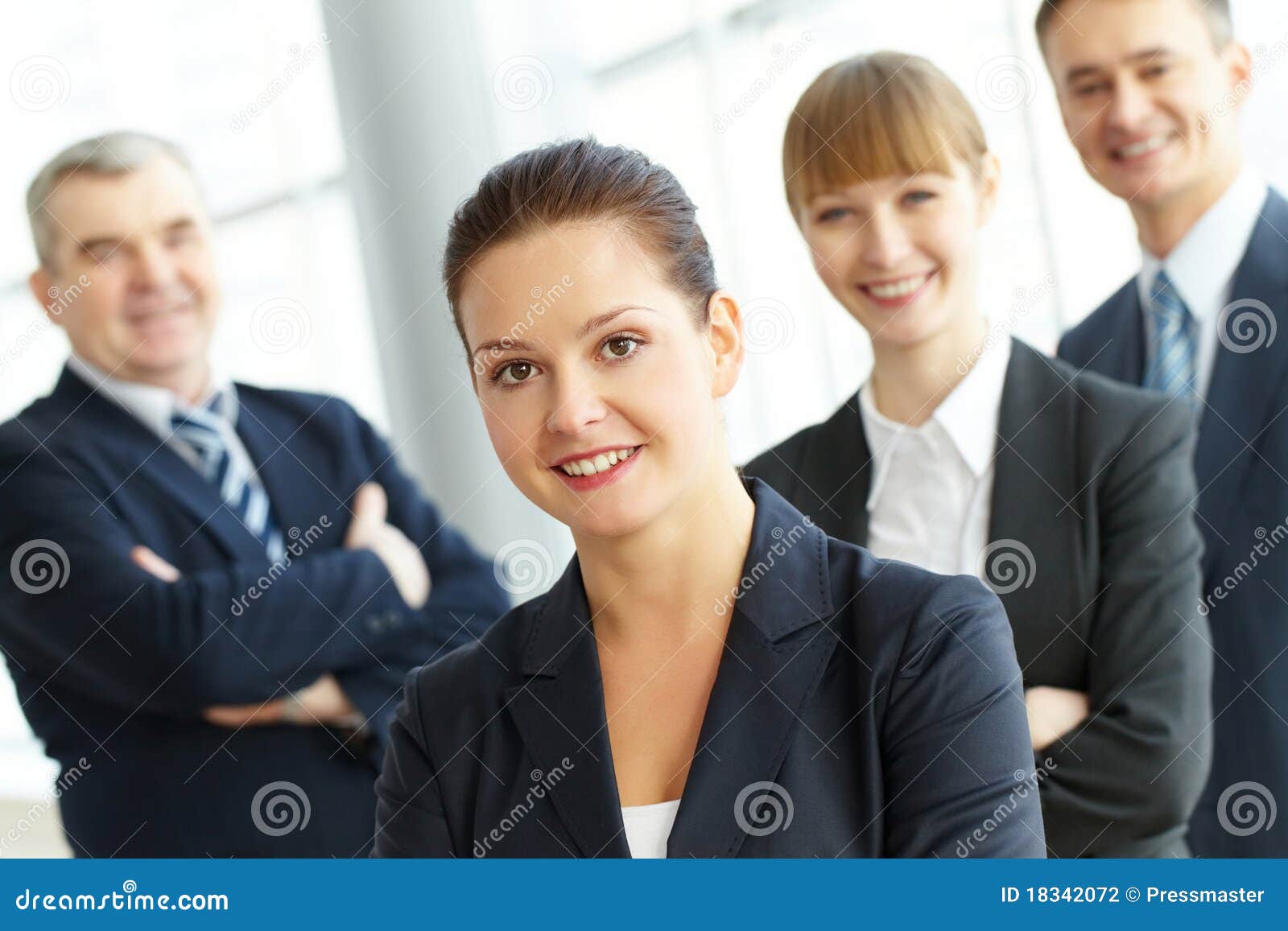 Team and its boss stock photo. Image of looking, cheerful - 18342072