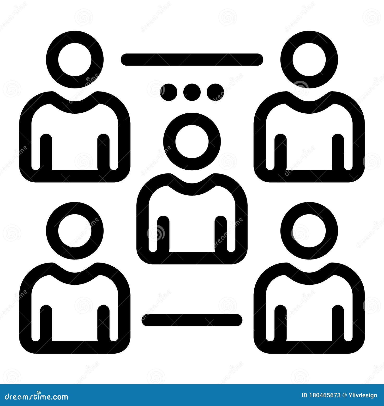 Team Lead in a Group Icon, Outline Style Stock Vector - Illustration of ...