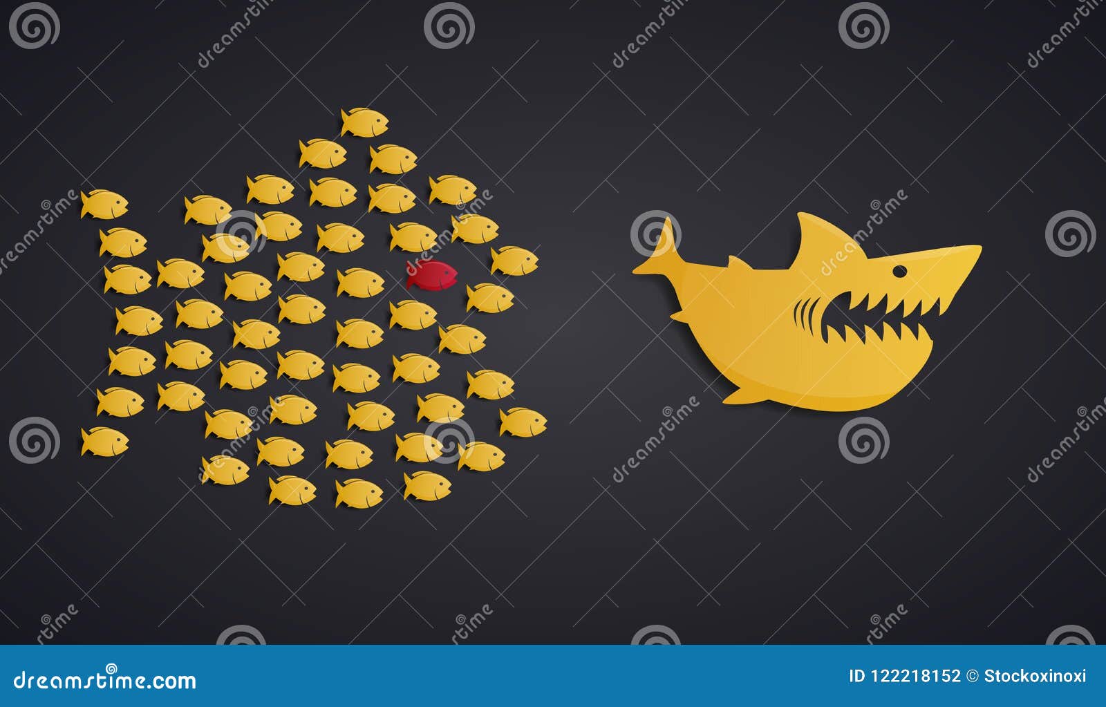 Team Leader Concept - Fish Swarm Formation Stock Vector - Illustration ...