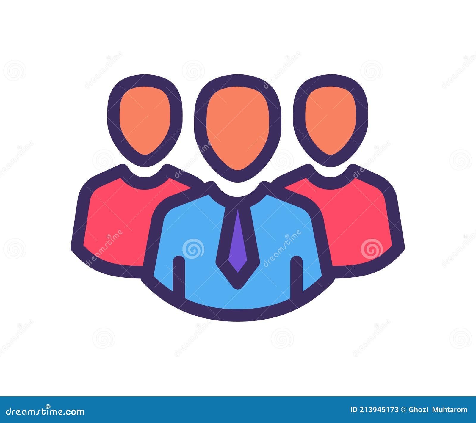 Team Leader Group Single Isolated Icon with Filled Line Style Stock ...