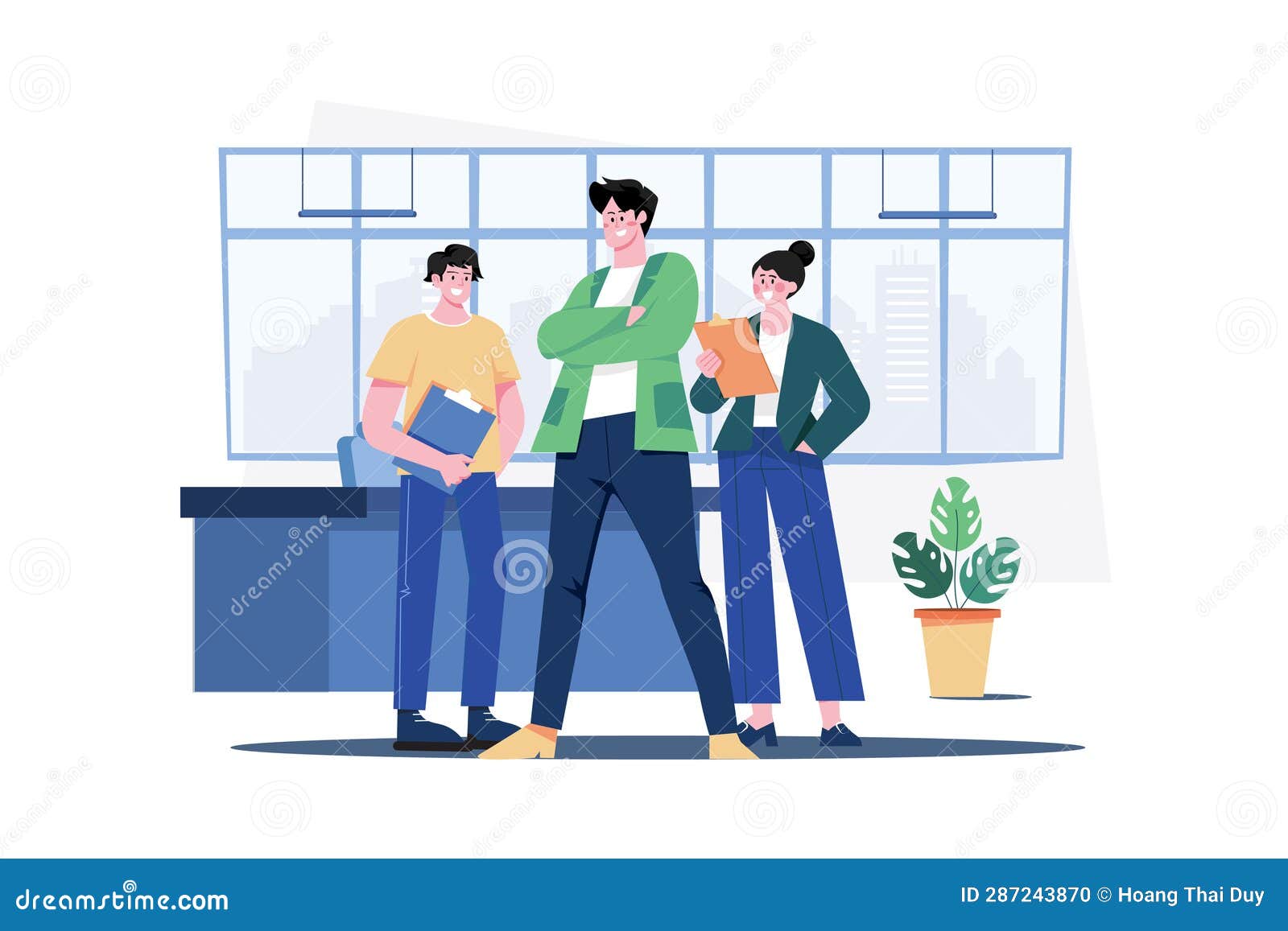 Leader Guiding Workers Icon Vector Illustration | CartoonDealer.com ...