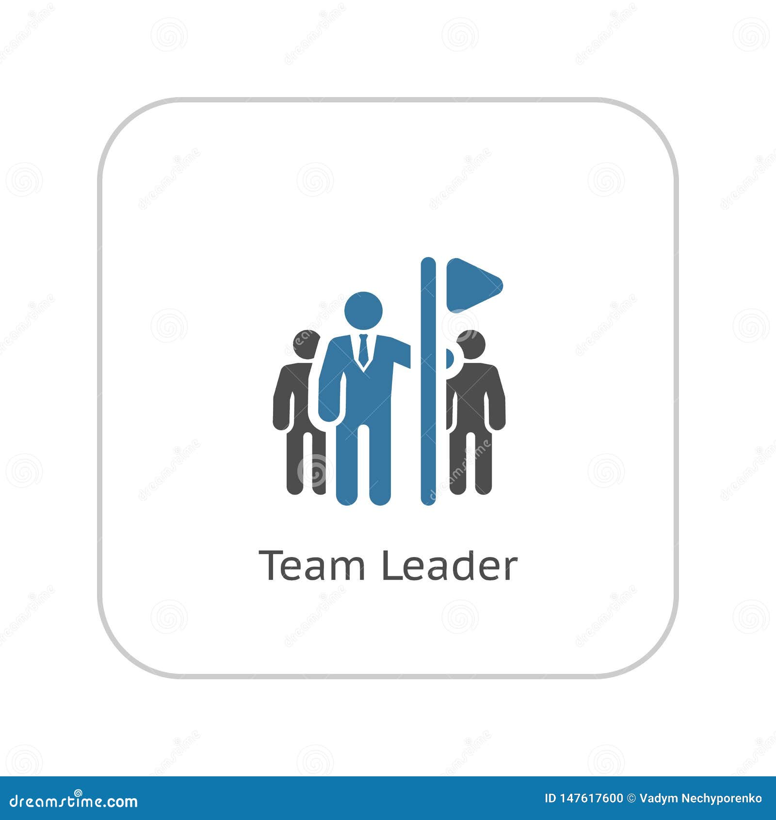 Team Leader Icon. Flat Design Stock Illustration - Illustration of ...