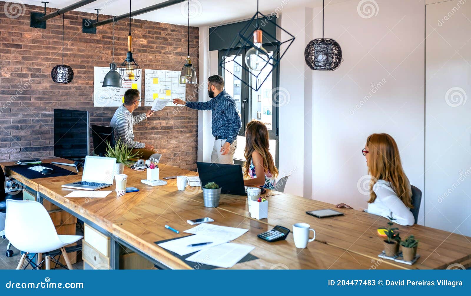 Team Leader Organizing Work in an Office Stock Image - Image of modern ...