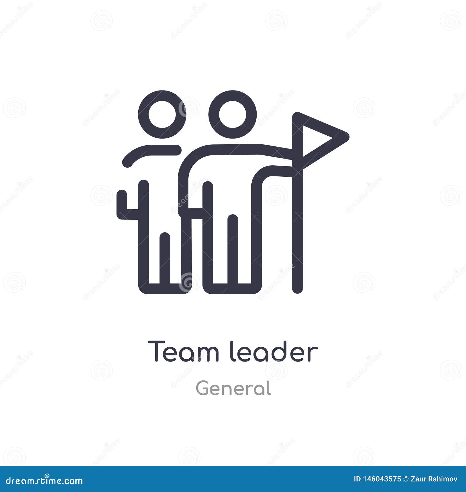 Team Leader Outline Icon. Isolated Line Vector Illustration from ...