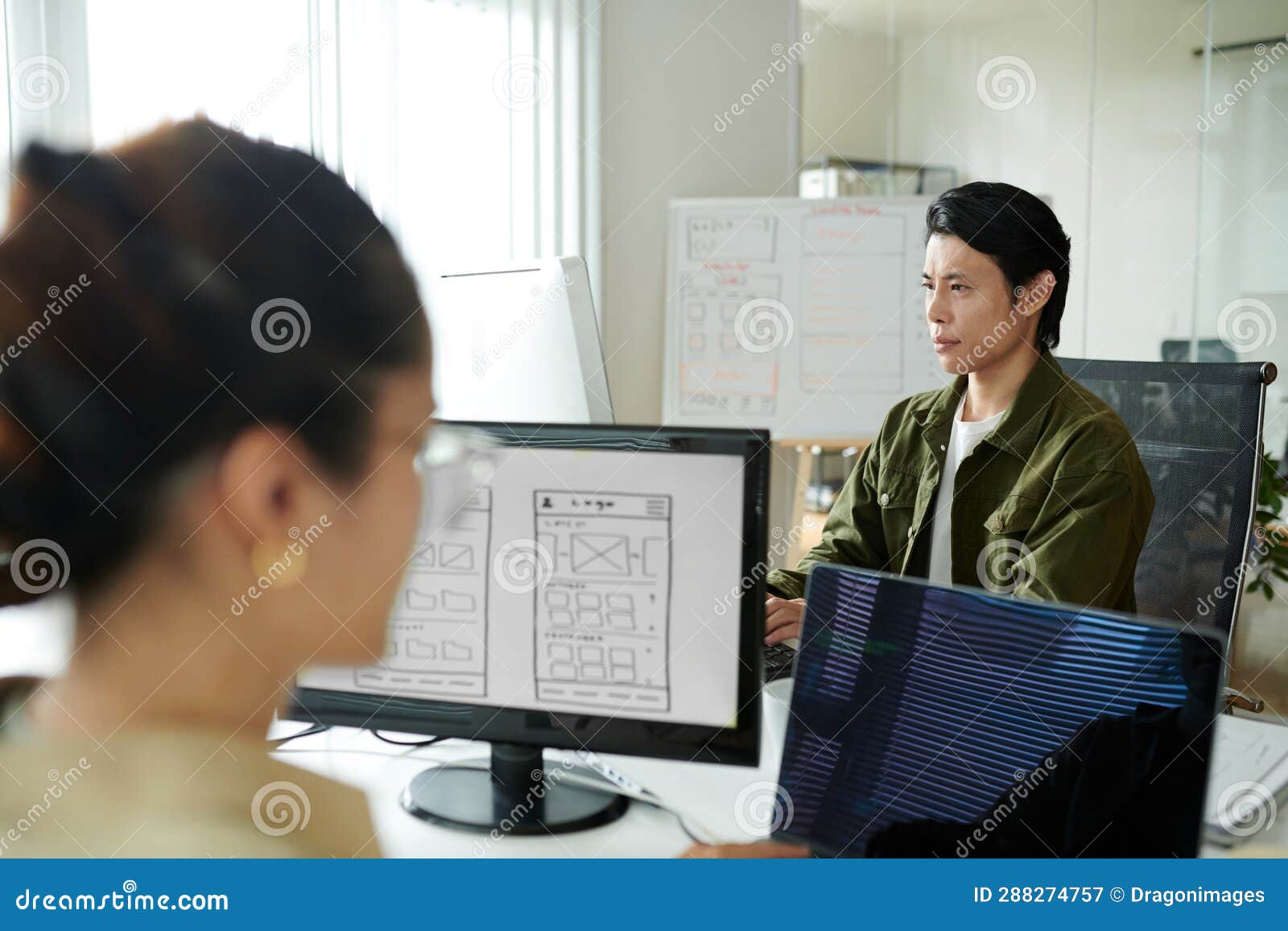 Team Leader Reviewing Code stock image. Image of asian - 288274757