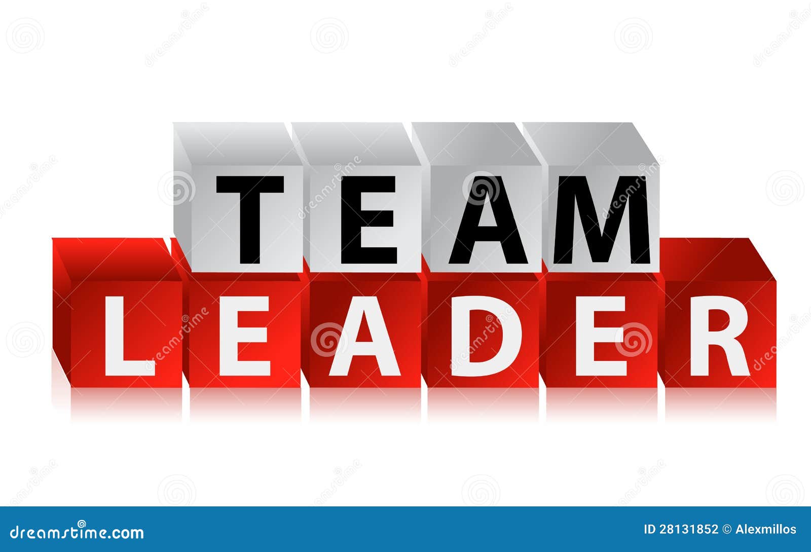 Team Leader - Texto Con Los Cubos Rojos Stock de ilustración ...