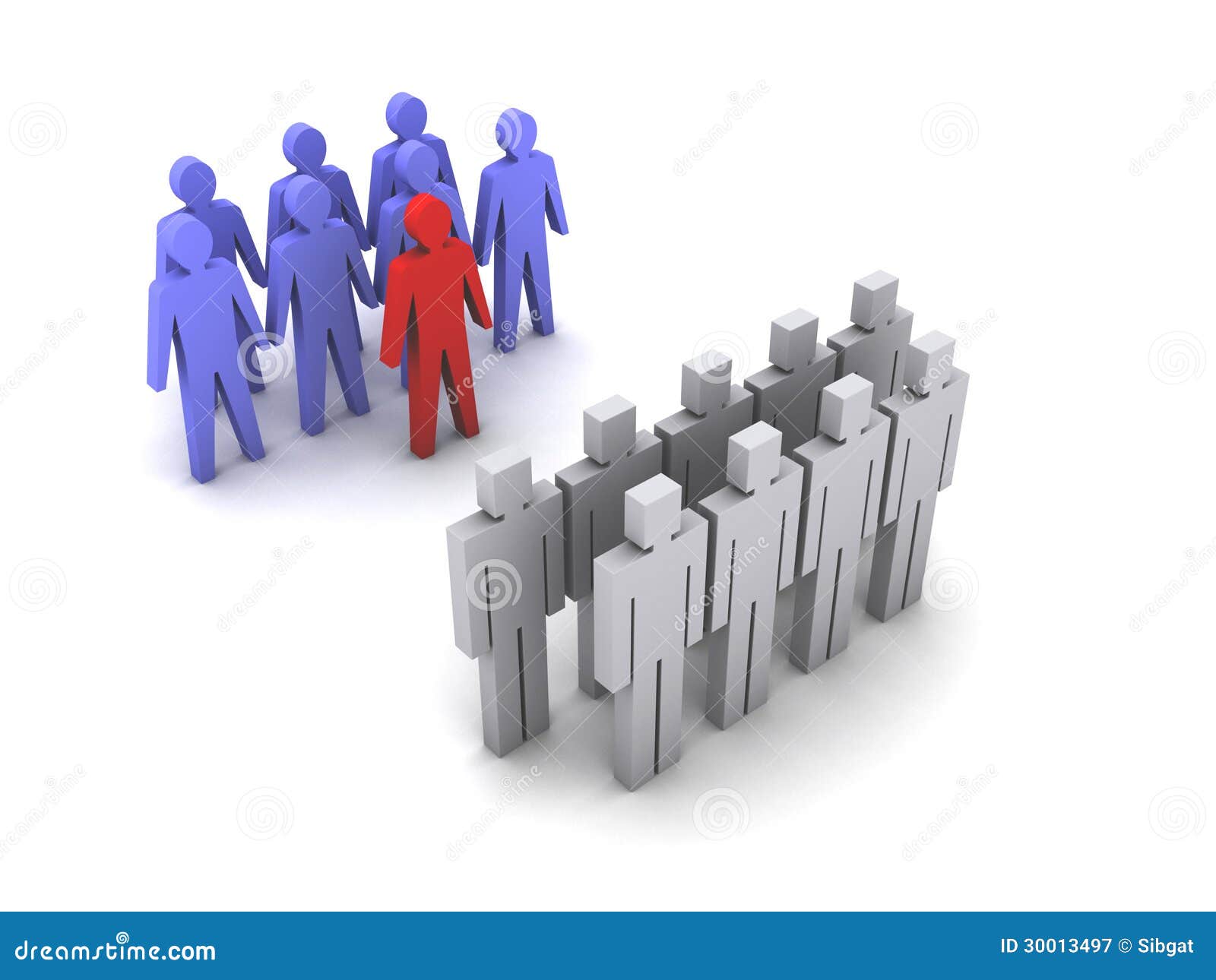 Team with Leader Versus Team without Leader, Crowd. Stock Illustration ...
