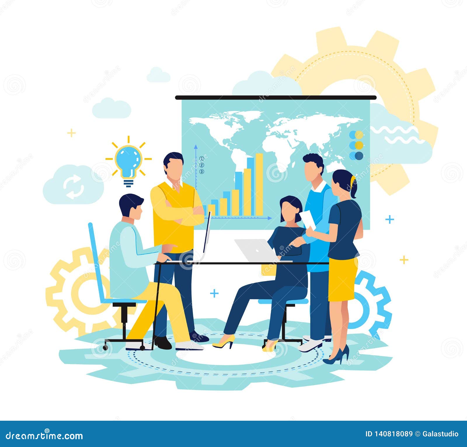 Leaders Talking Guidance For Employee. Instruction Concept. Cute ...