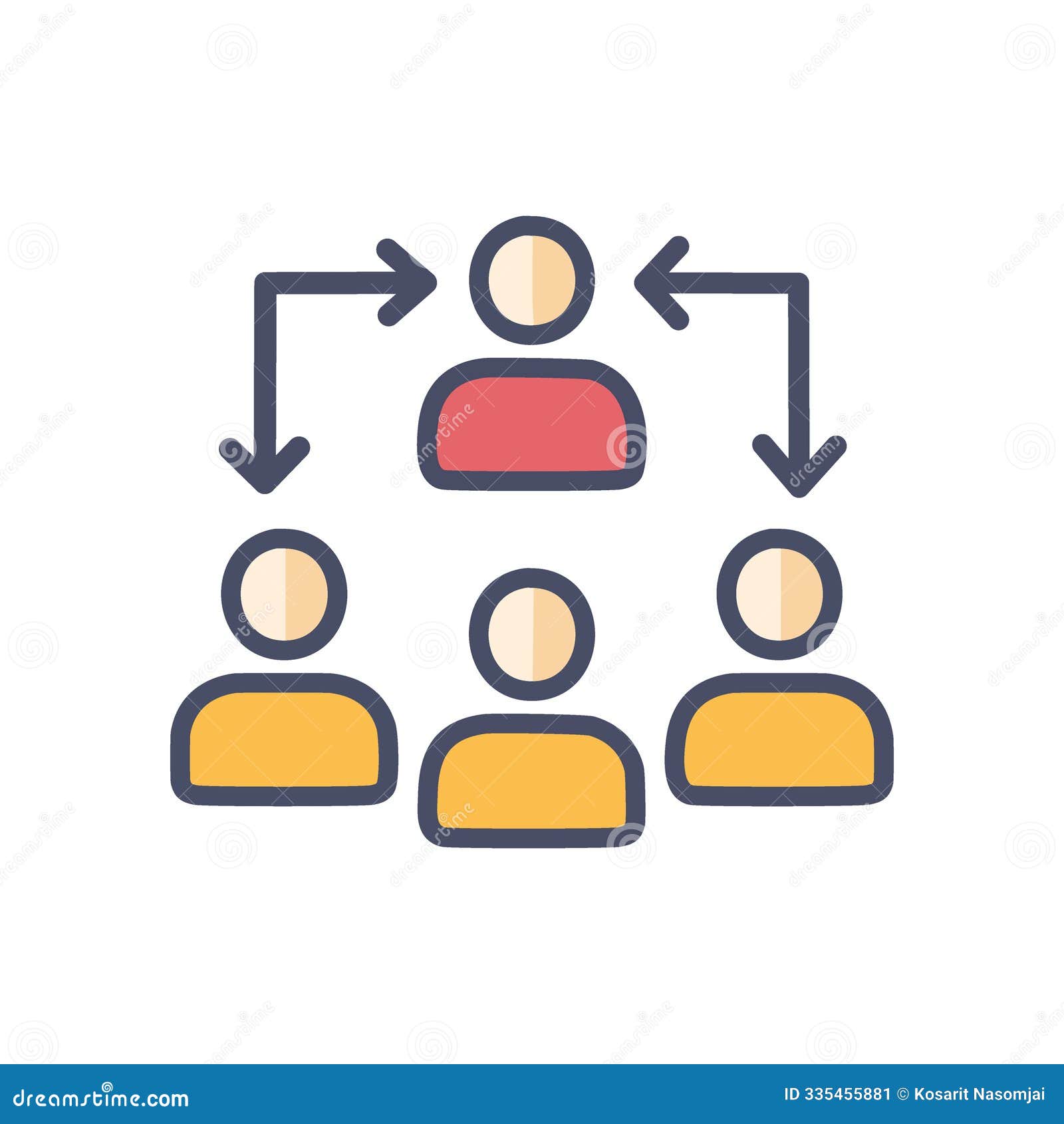 Team Leadership Icon. Simple Icon Representing a Leader Interacting ...