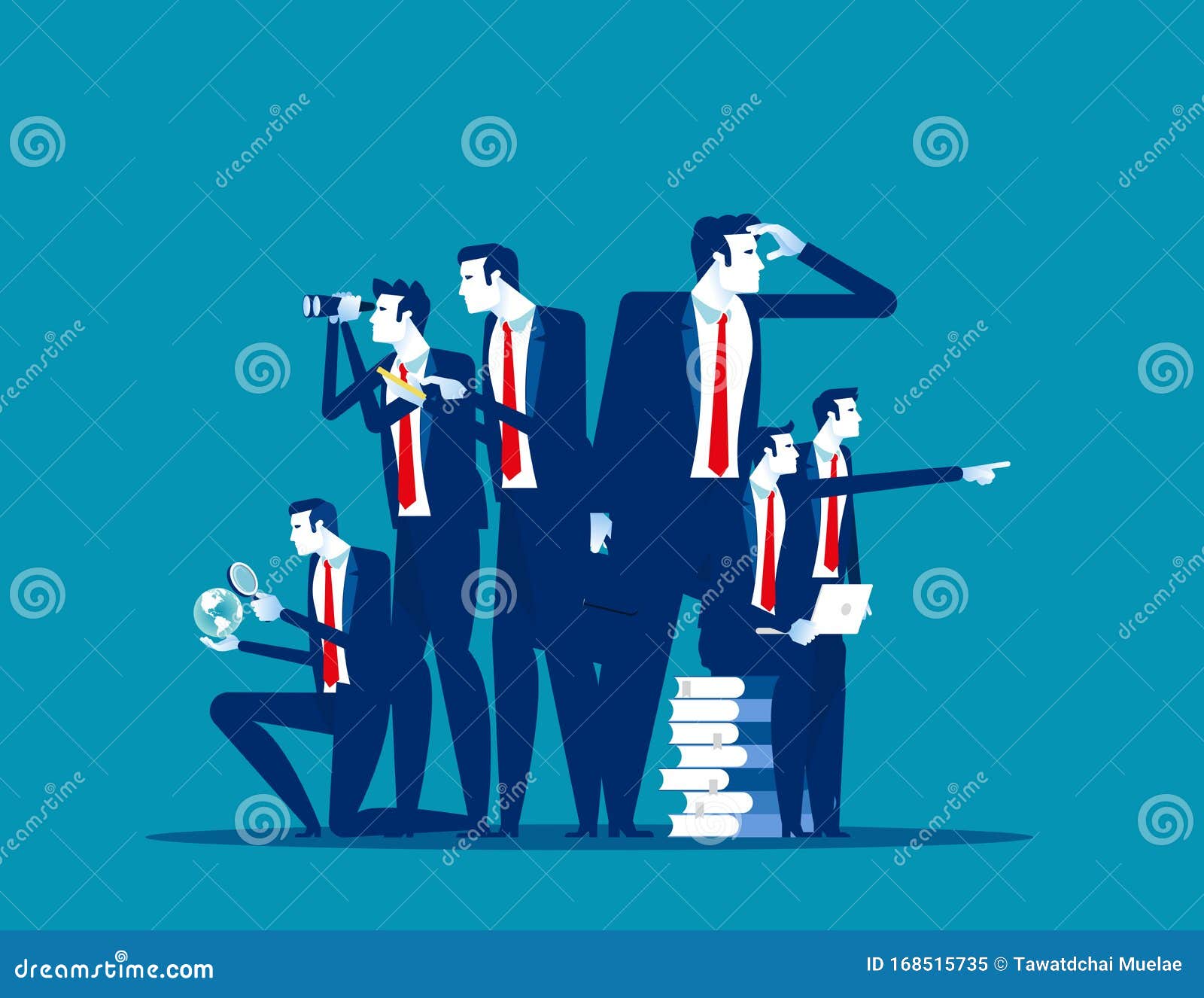 Team Learning. Concept Business Vector Illustration, Brainstorming ...