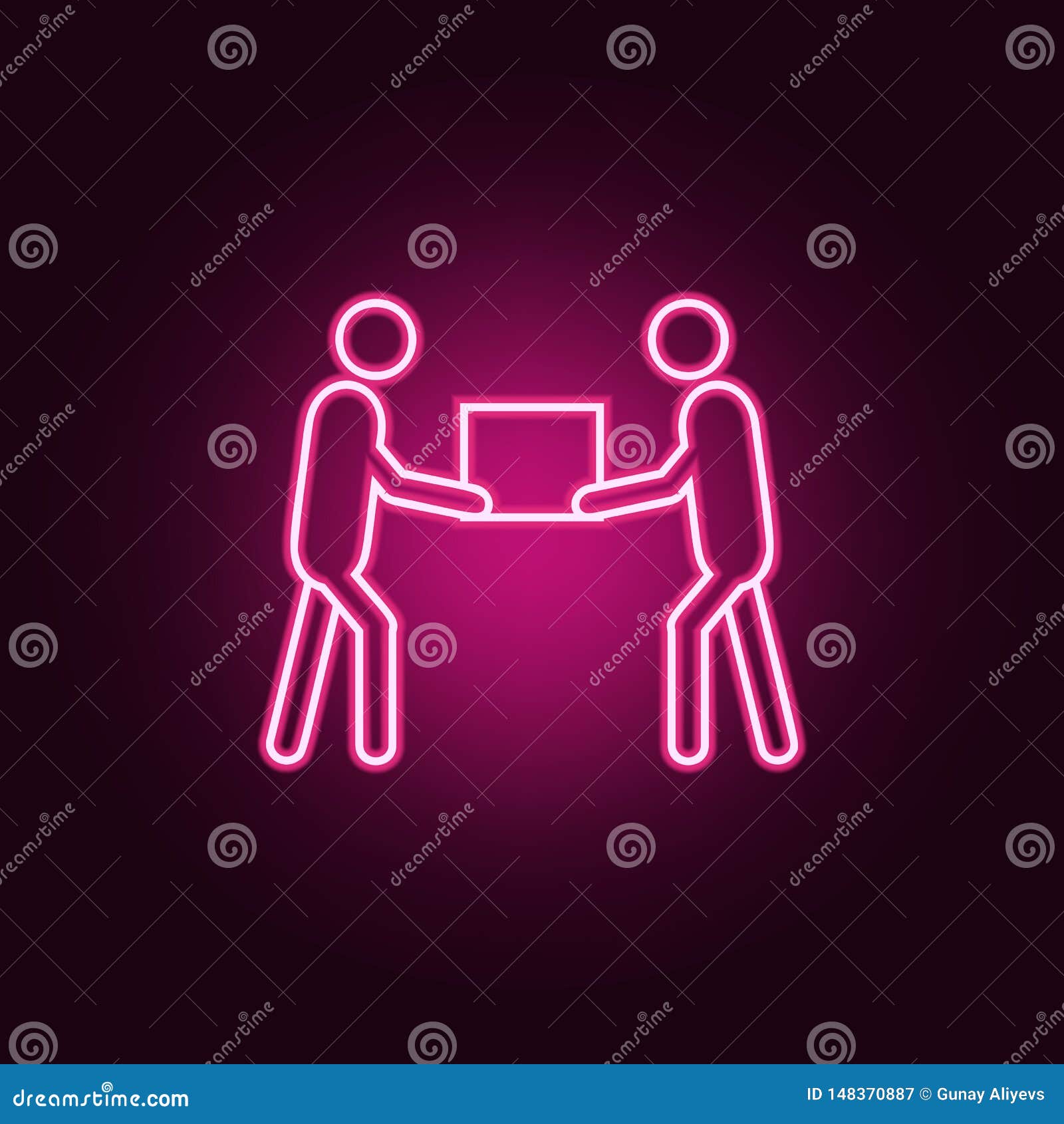 Team Lifting Heavy Object Icon. Detailed Set Of Team Work Outline Icons ...