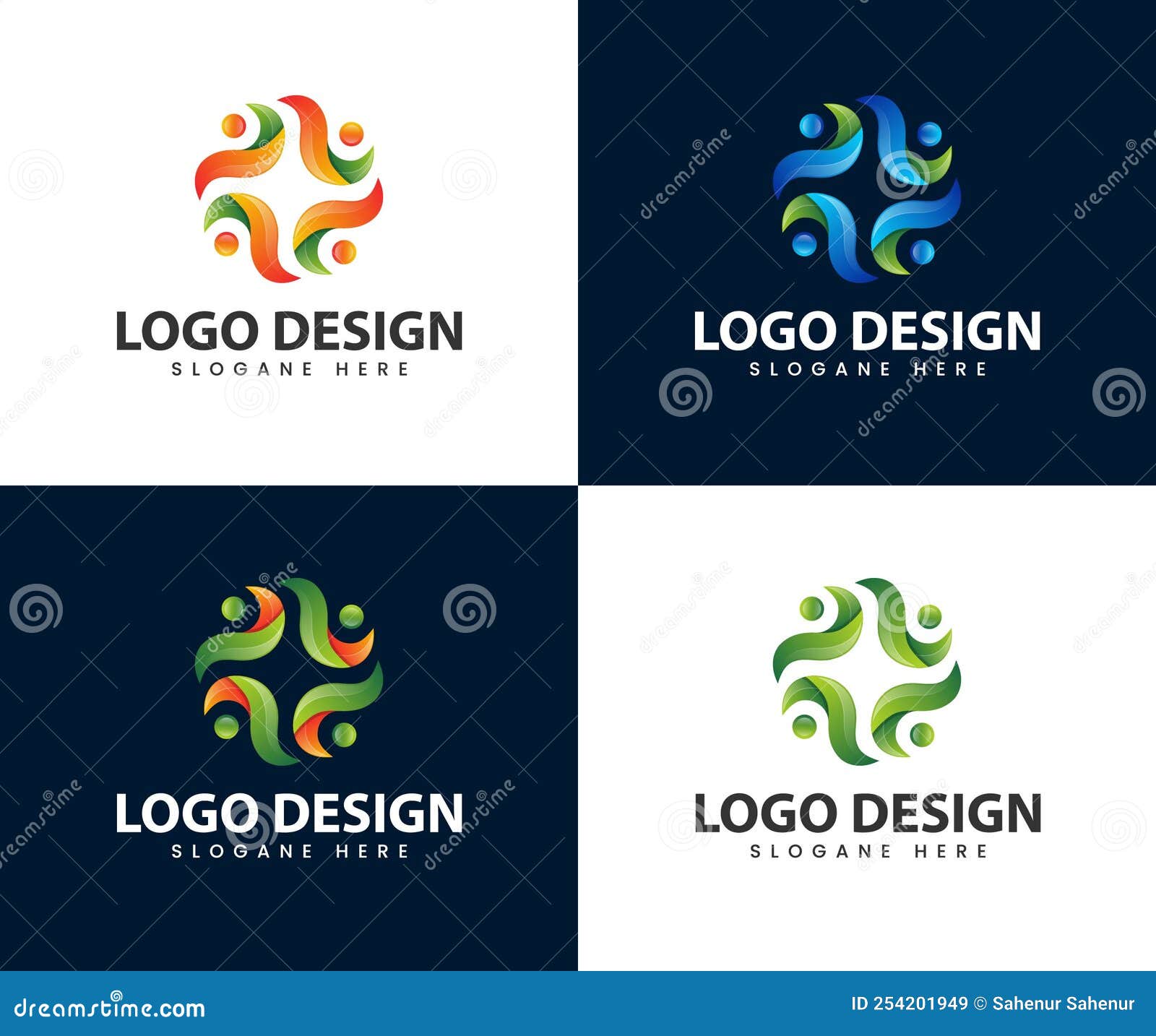 Team Logo Creative Four People Icon Community Partners Group Start Up ...