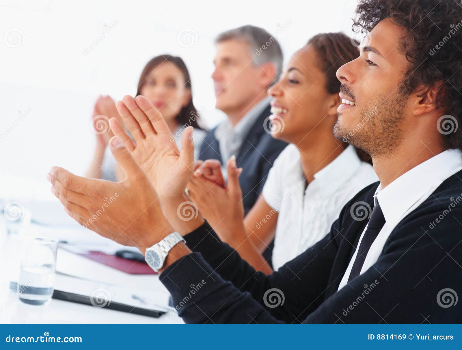 Team Looking Ahead and Clapping Their Hands Stock Image - Image of ...