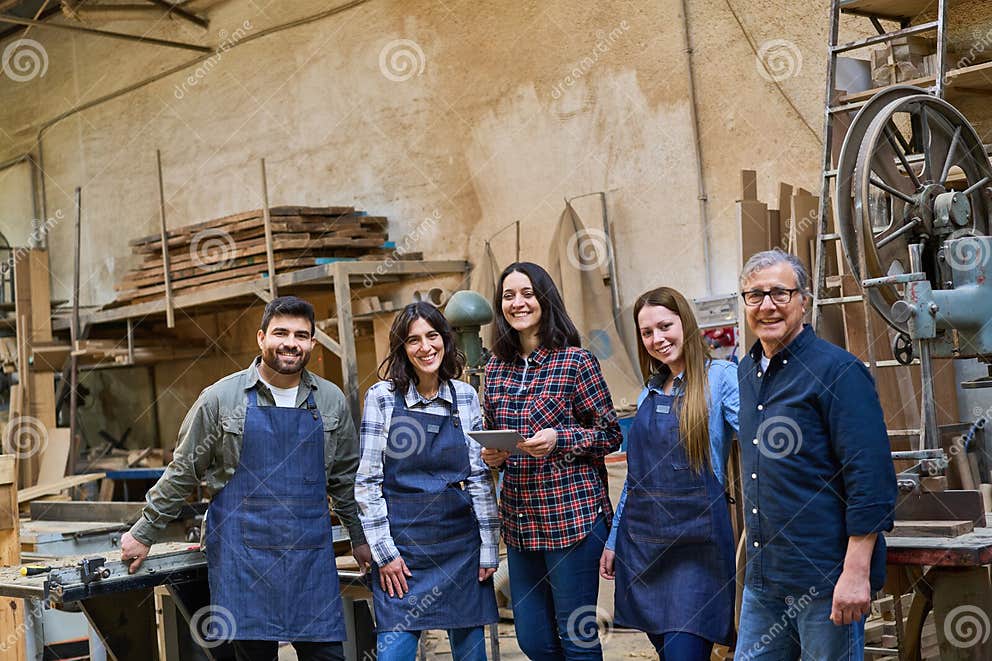 Team of Lumberyard Workers Collaborating on a Project Stock Image - Image of manual, industry ...