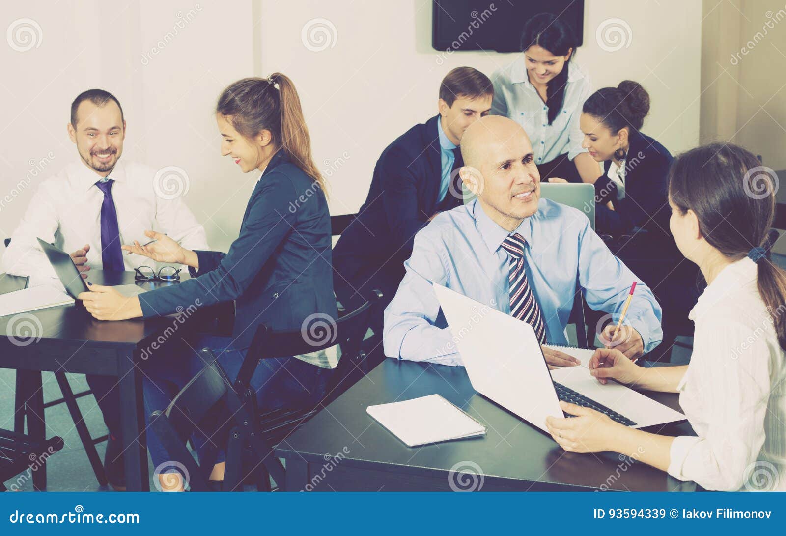 Team of Managers Having a Productive Day in Office Stock Image - Image ...