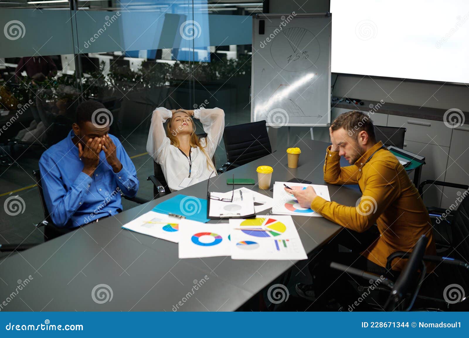 Team of Managers at Table, Conference in it Office Stock Photo - Image ...