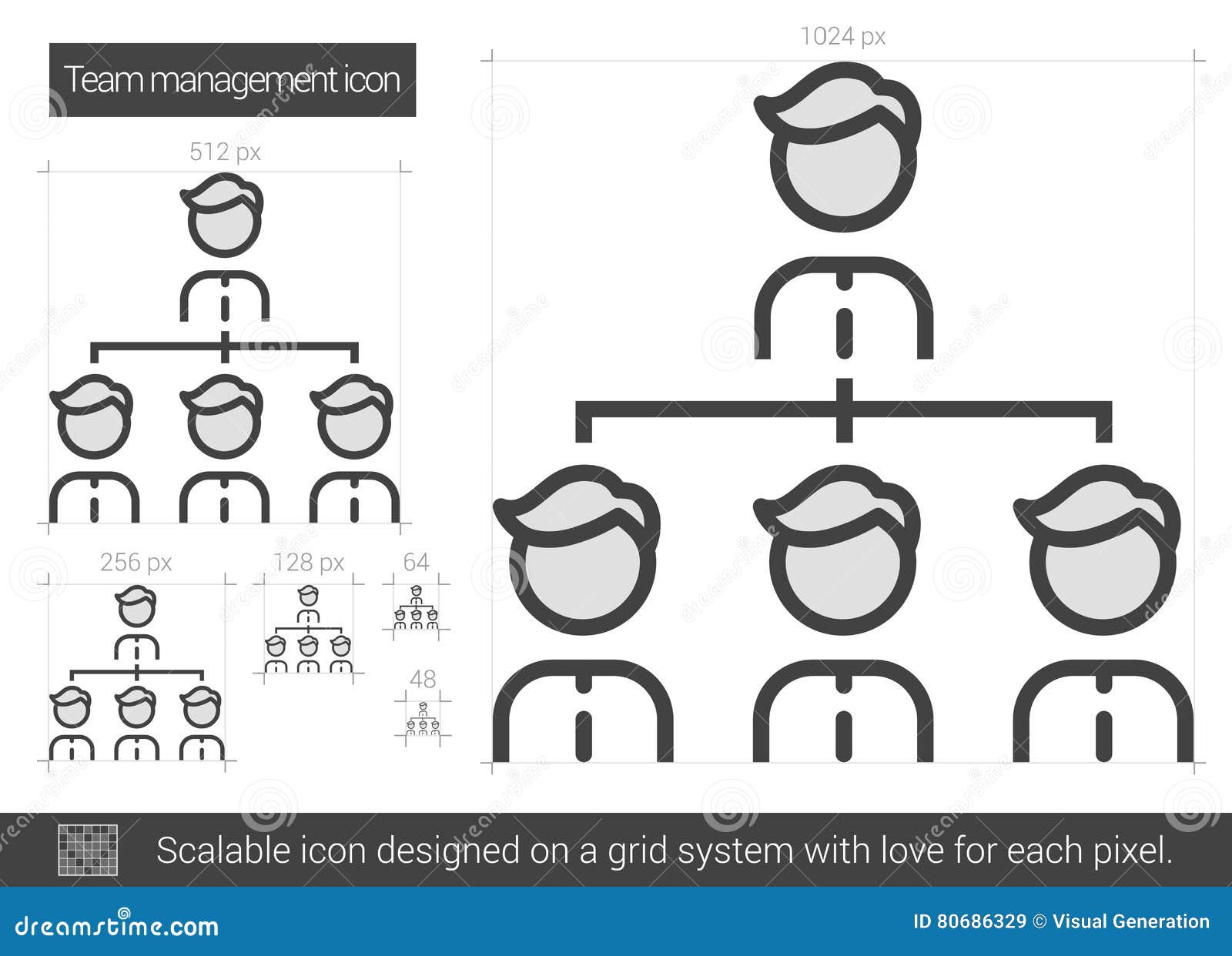 Team managment line icon. stock vector. Illustration of graphic - 80686329
