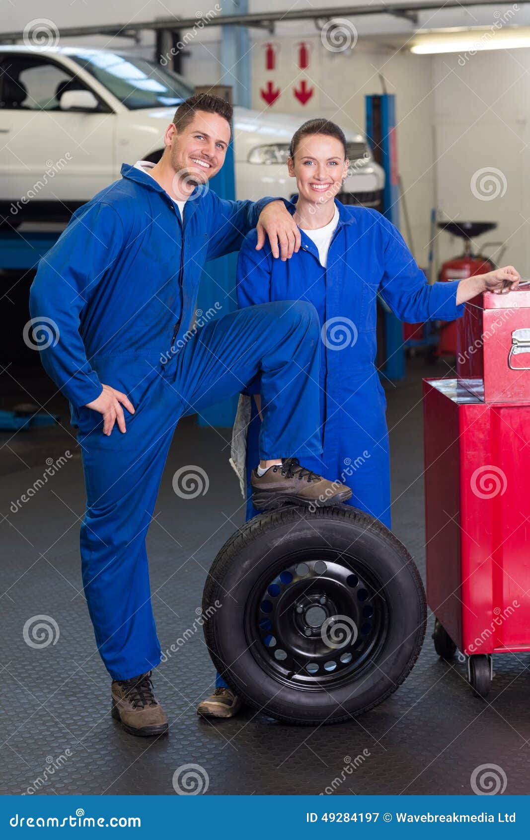 Team of Mechanics Smiling at Camera Stock Image - Image of colleagues ...