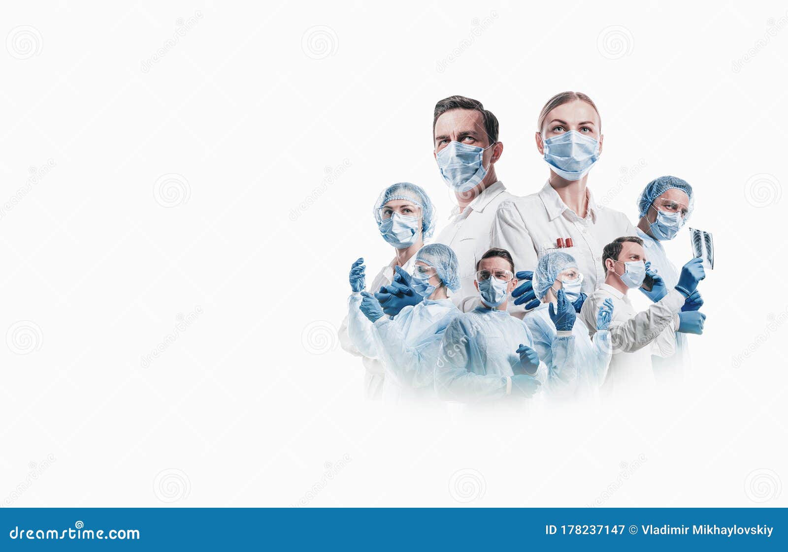 Team of Medical Professionals on a White Background Stock Image - Image ...