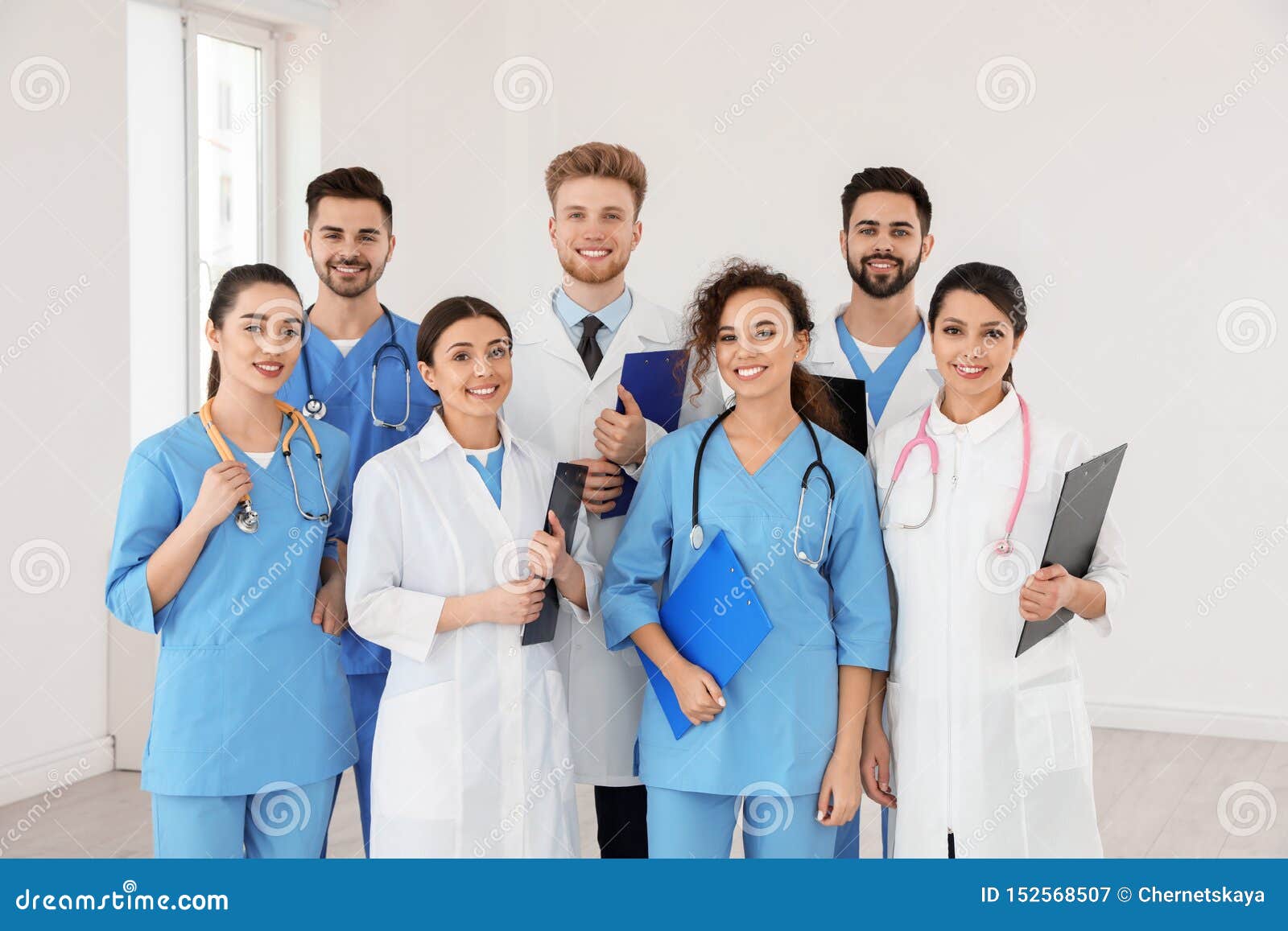 Team of Medical Workers in Hospital Stock Image - Image of care ...