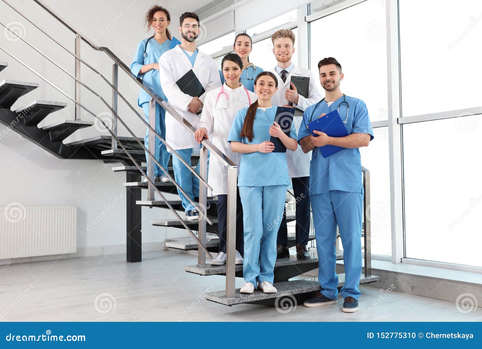 Team of Medical Workers in Hospital Stock Photo - Image of intern ...