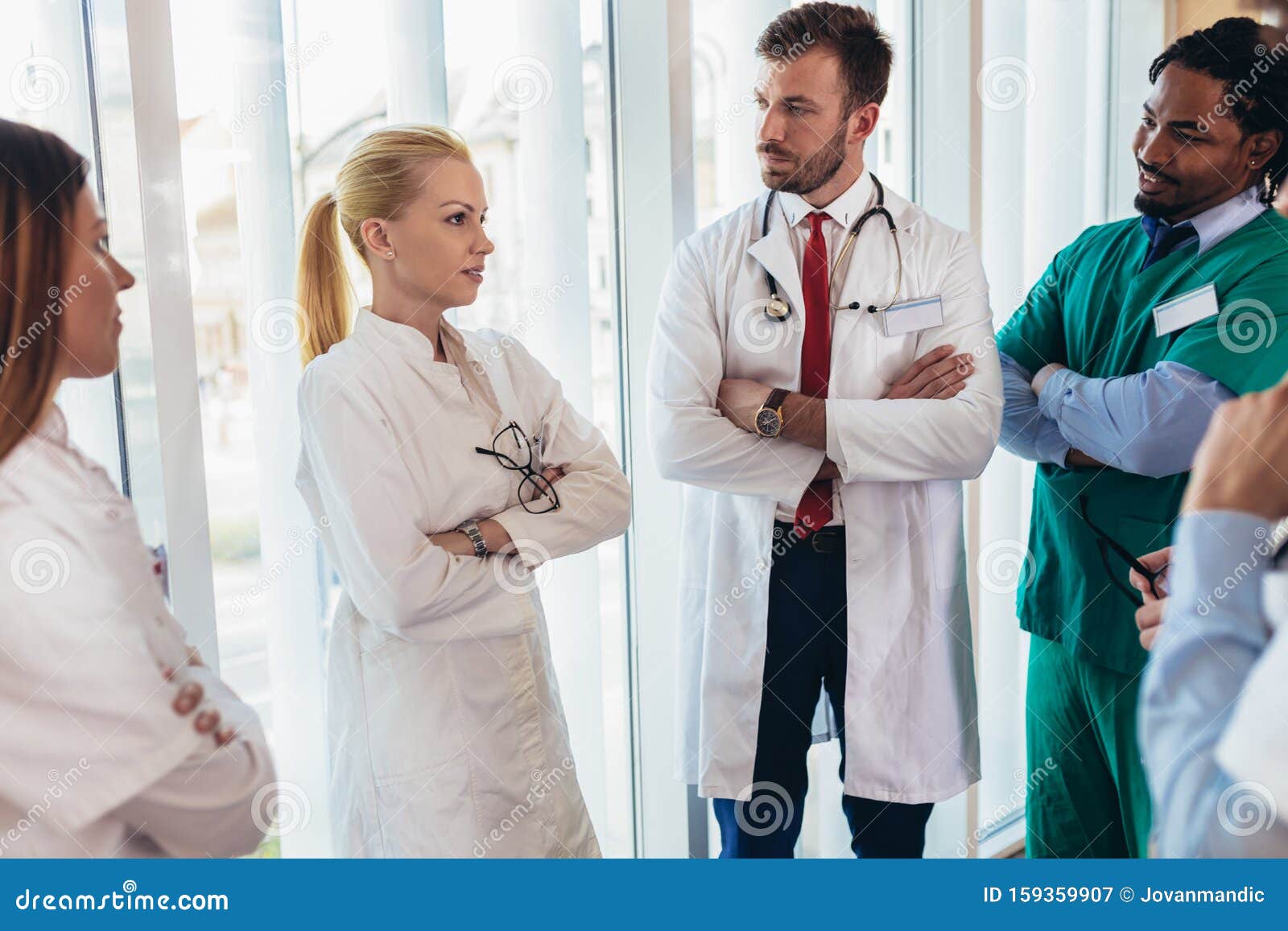 Team of Medical Workers in Hospital Stock Image - Image of black ...