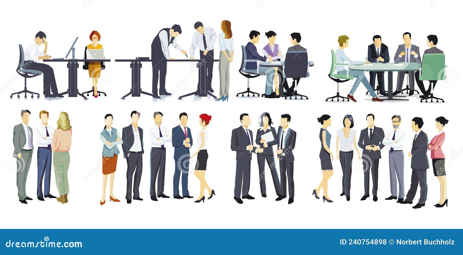 Team Meeting, Business Consultation Illustration Stock Vector ...