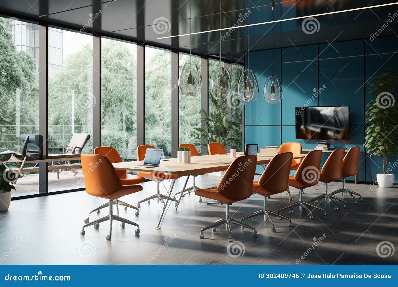 Team Meeting in a Conference Room with Modern Stock Illustration ...