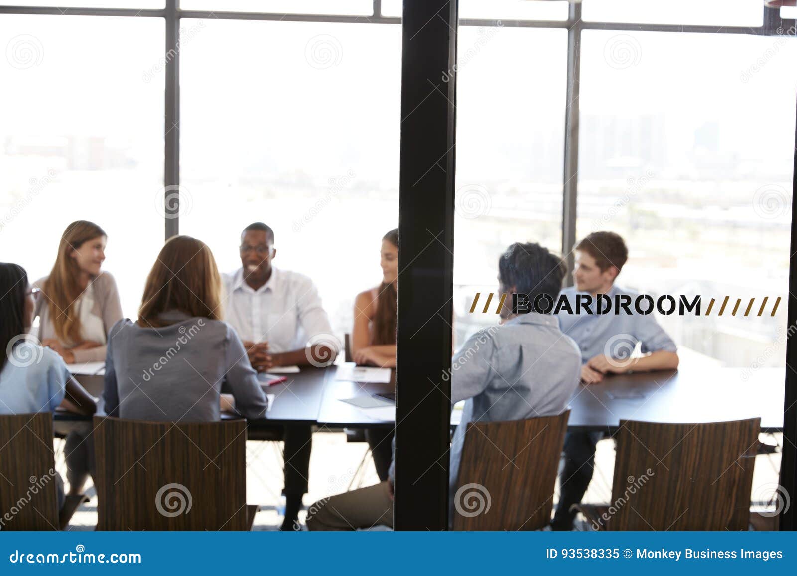 Team in a Meeting at a Creative Business Boardroom Stock Image - Image ...