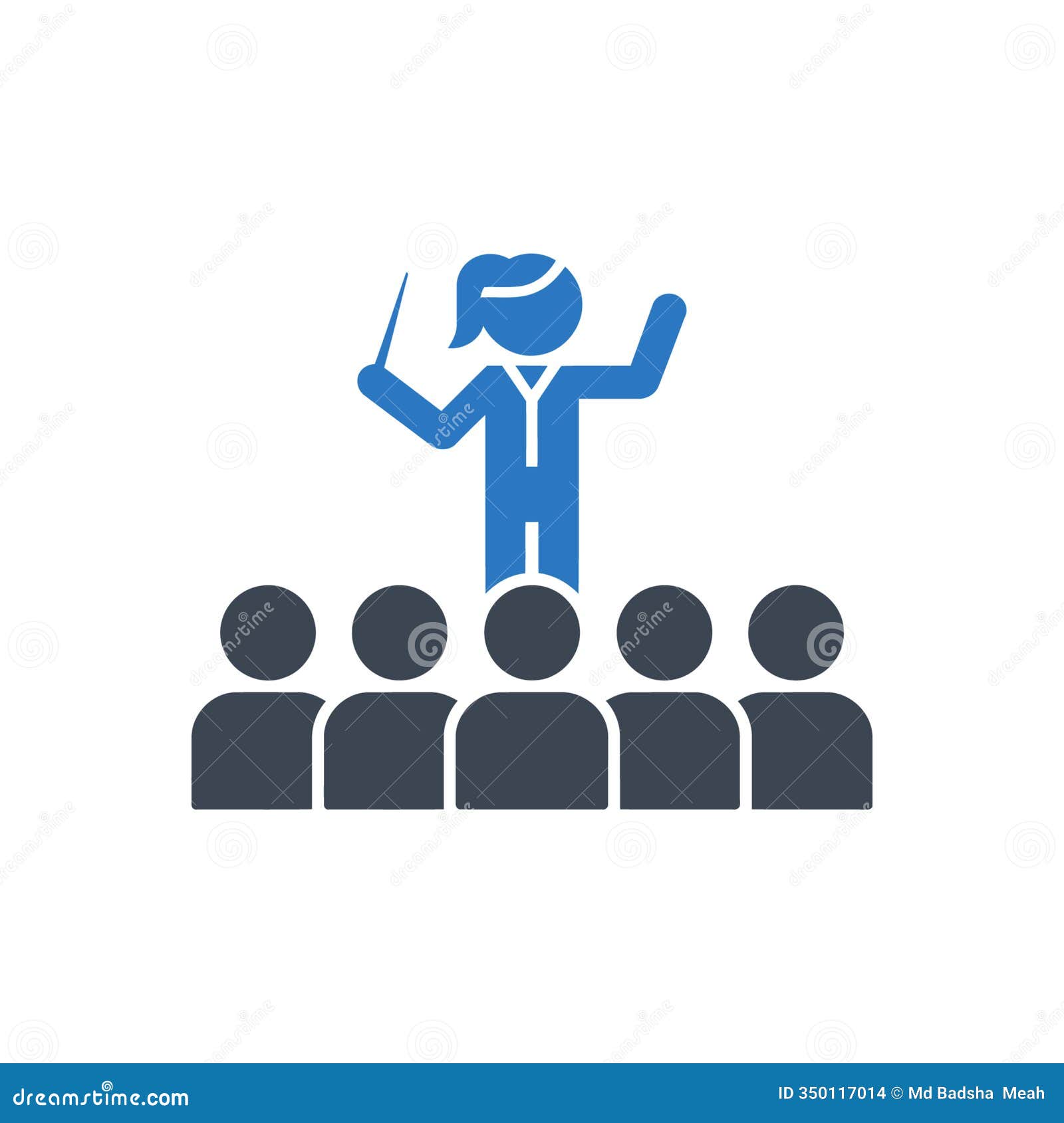 Team Meeting Leader Icon stock illustration. Illustration of icon ...