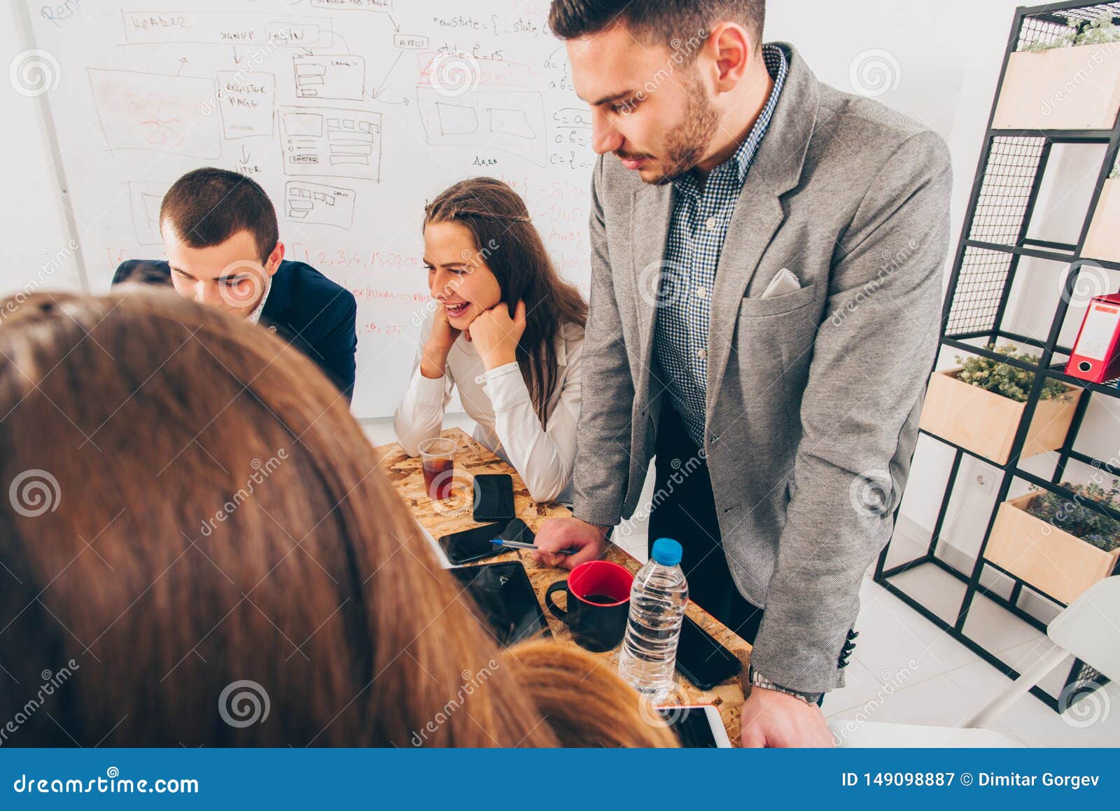 Team meeting in the office stock image. Image of analyzing - 149098887