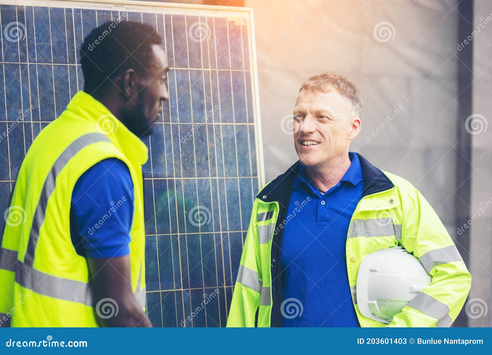 Team Meeting of Renewable Energy Engineers Working on an Innovative ...