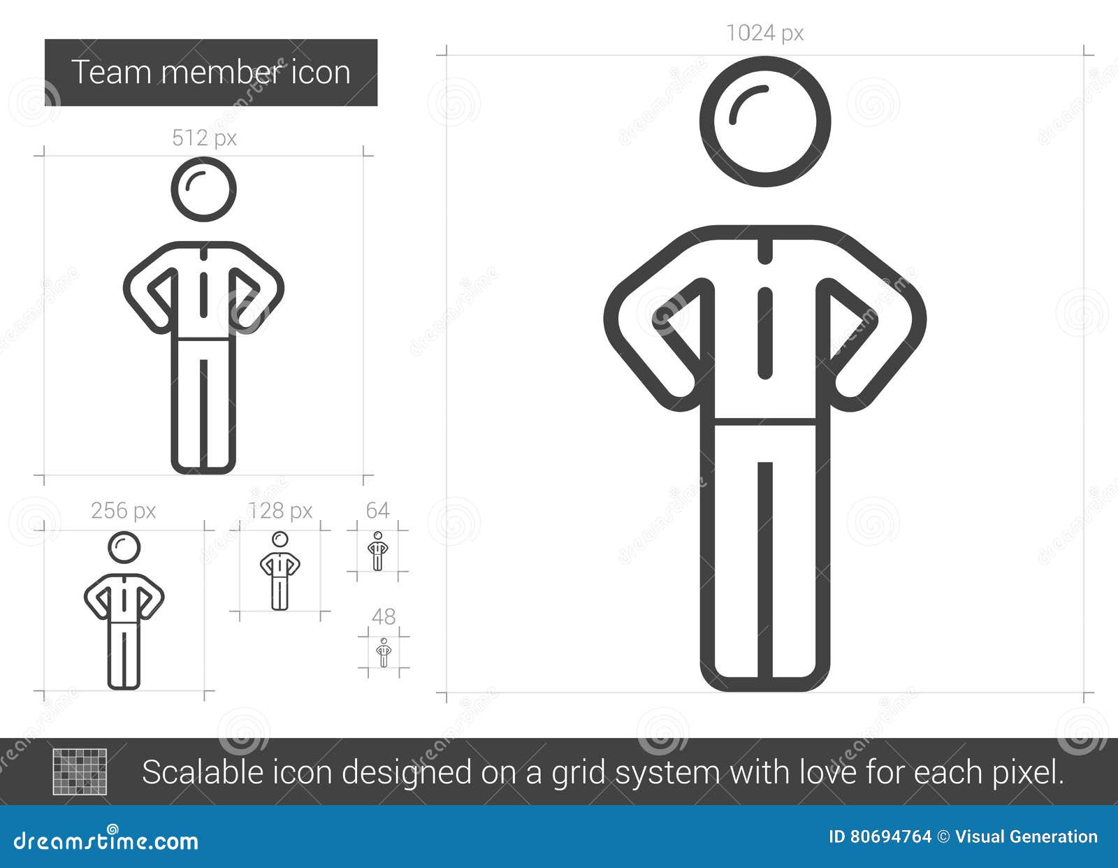Team member line icon. stock vector. Illustration of business - 80694764
