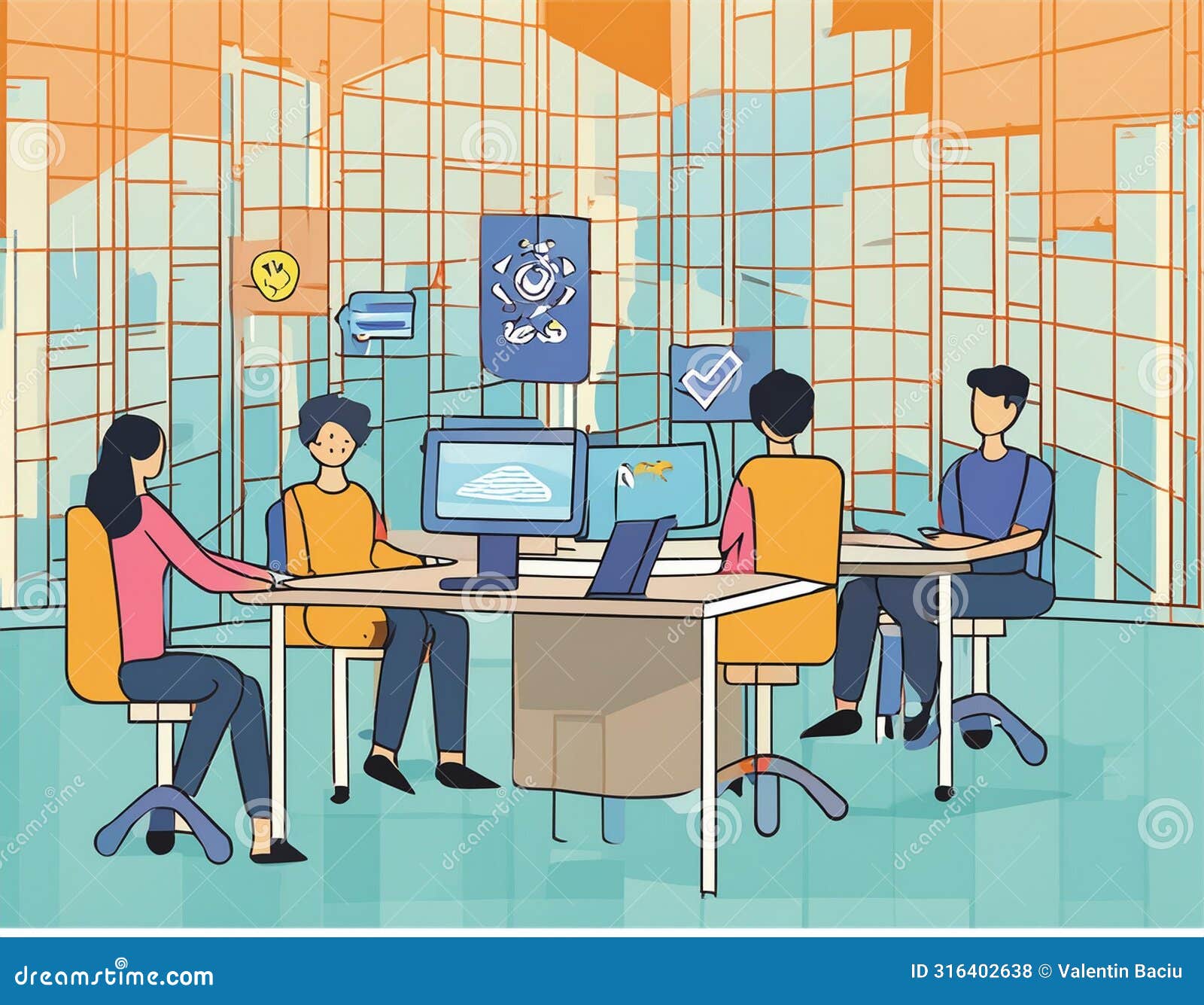 Connected Collaboration: Teams Thriving Across Distances Stock ...