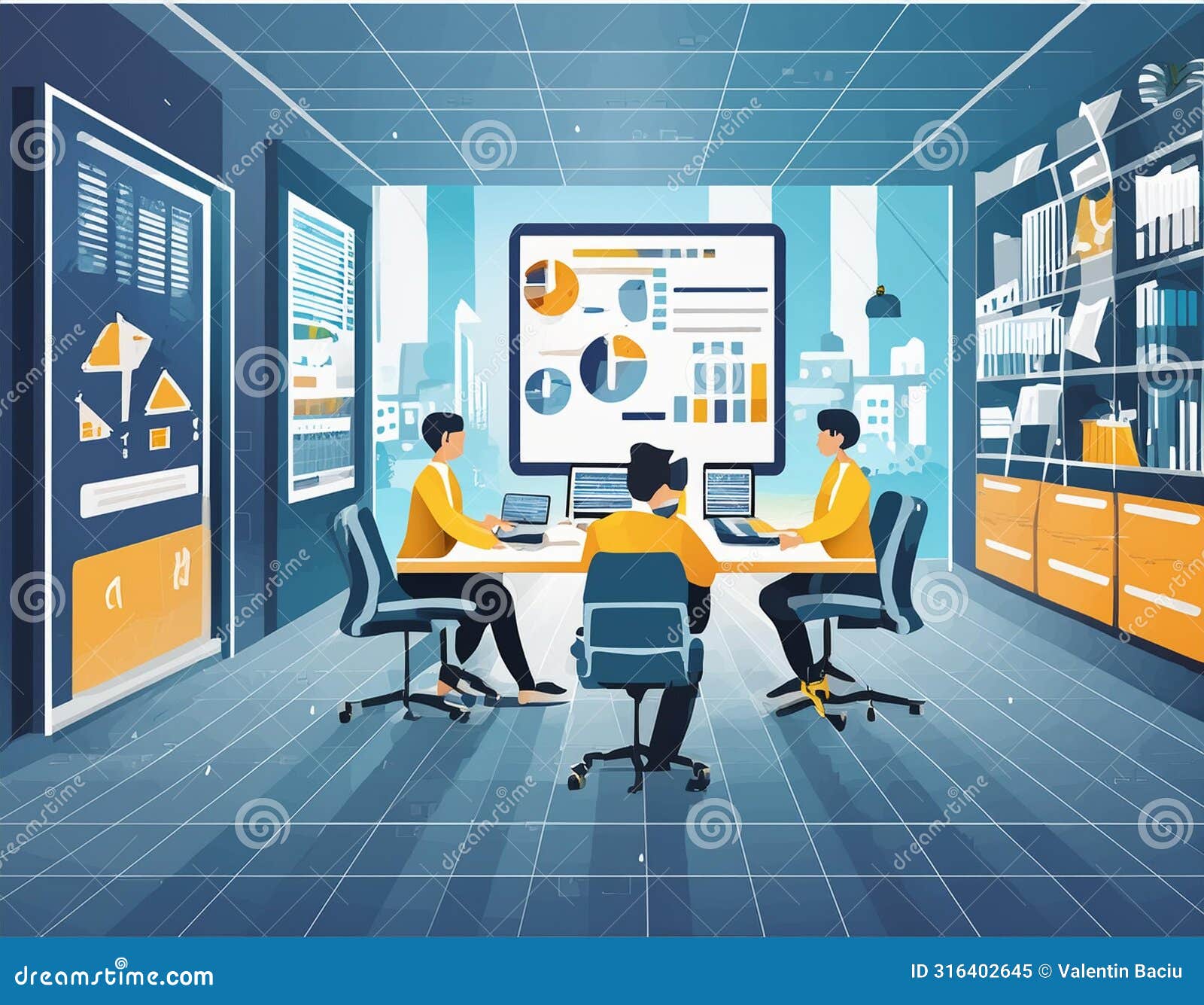 Connected Collaboration: Teams Thriving Across Distances Royalty-Free ...