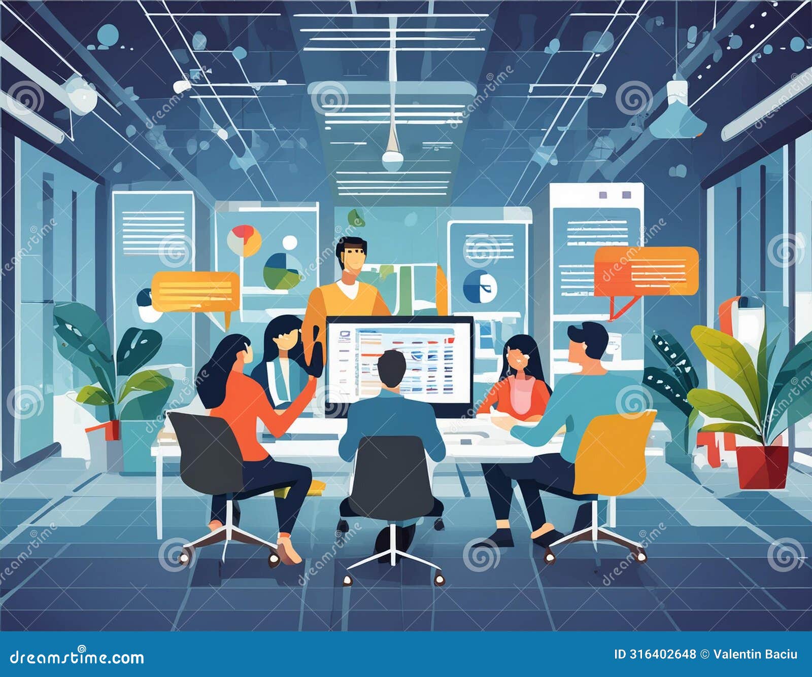 Connected Collaboration: Teams Thriving Across Distances Stock ...